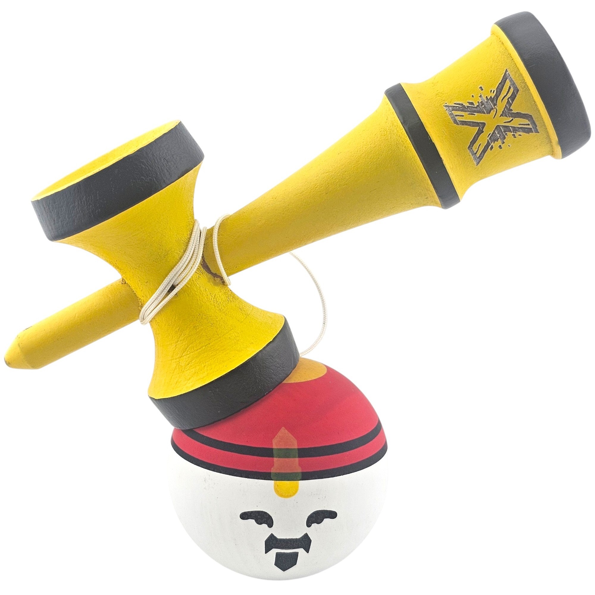 Kendama X Originala, Profesionala, Model Rege, Flippy, din Lemn, 18 cm ...